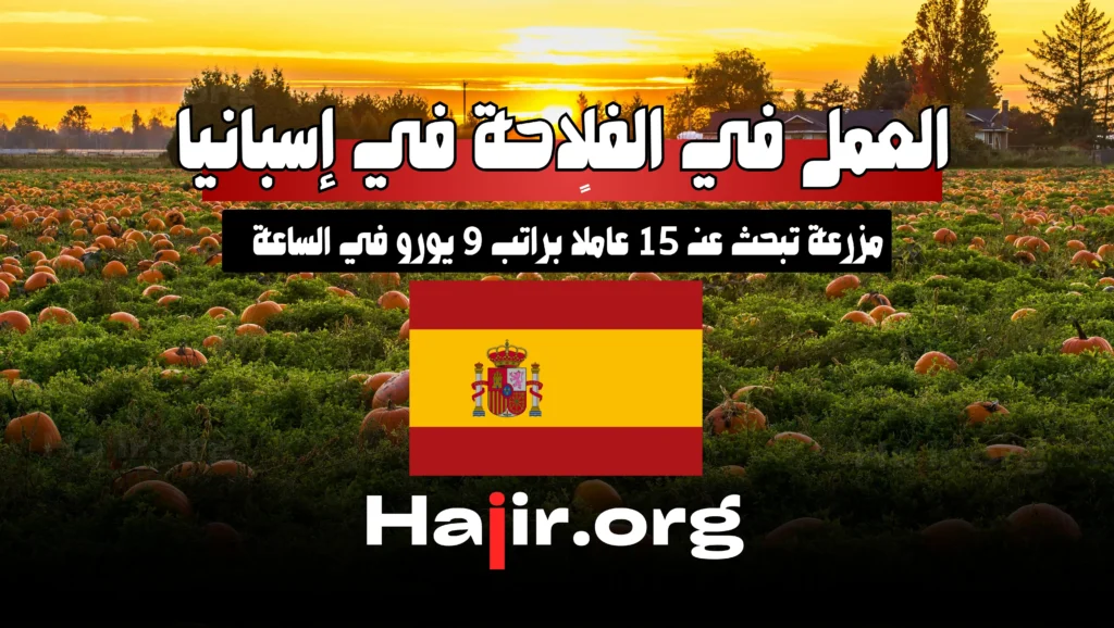 العمل في الفلاحة في إسبانيا 2025: مزرعة تبحث عن 15 فلاح